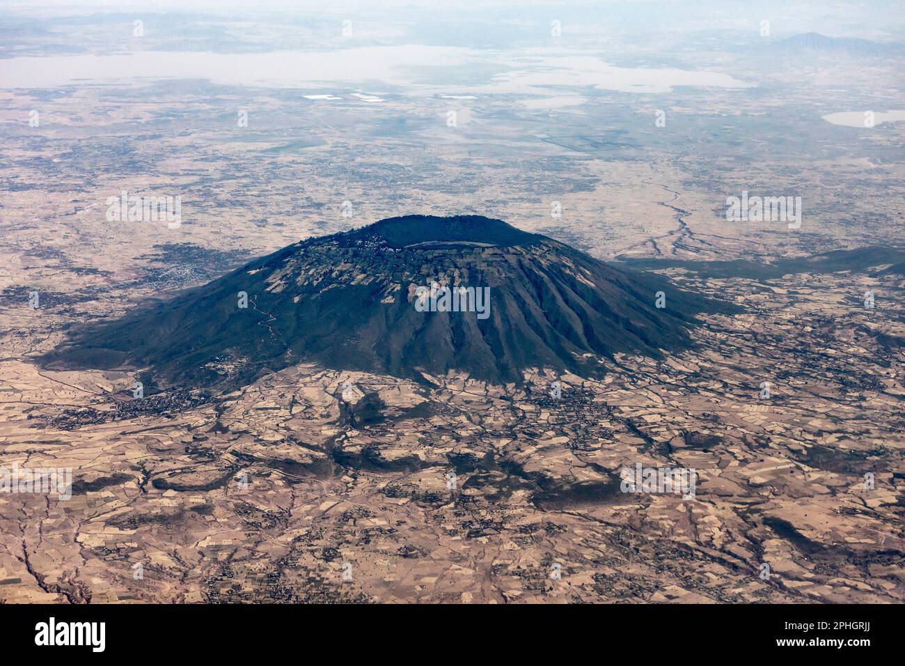 An aerial view of the mountain of zik'wala terara, an extinct volcano ...