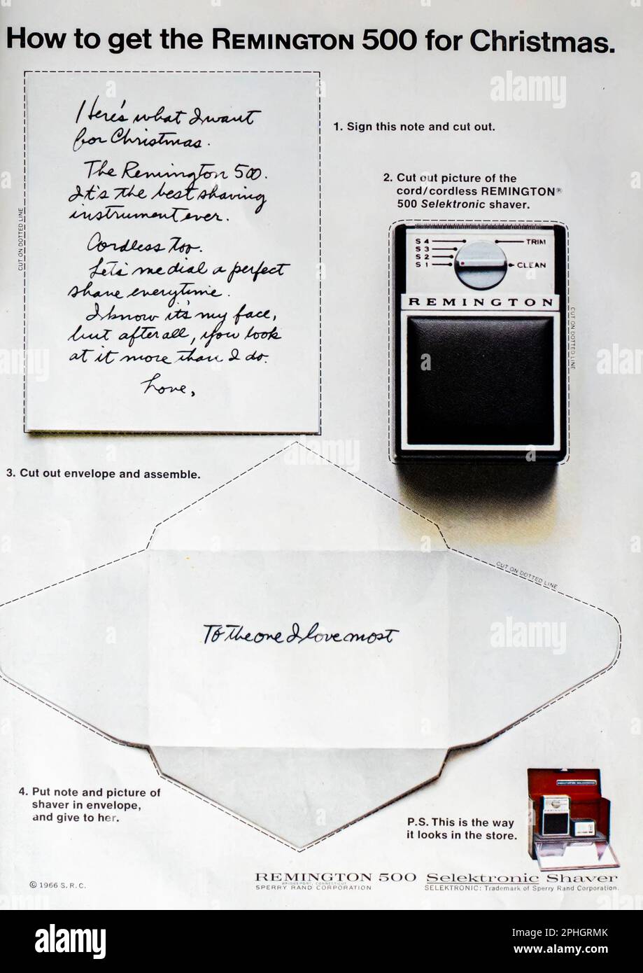 Remington 500 electronic shaver advert in a Natgeo magazine, december ...