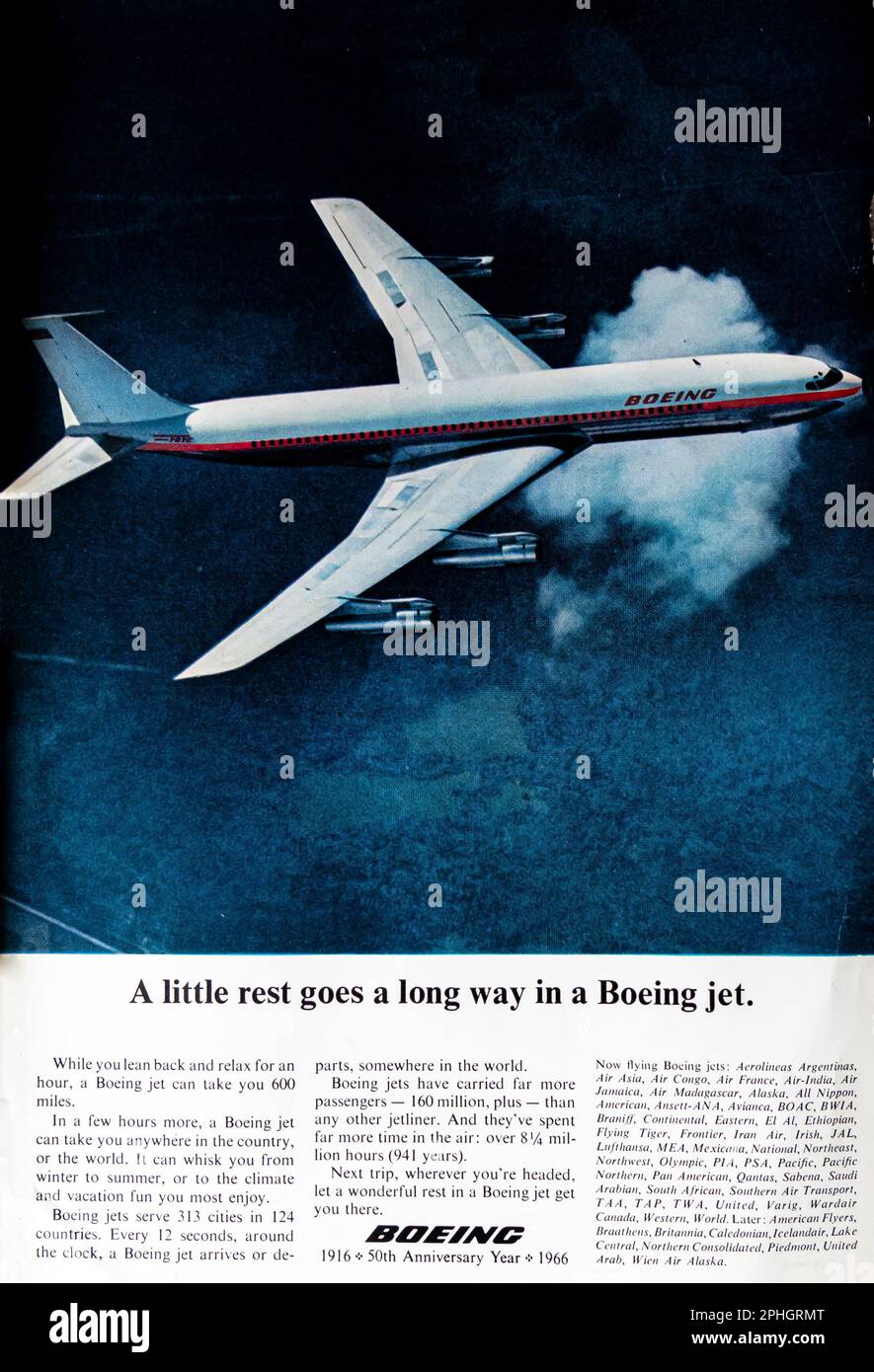 Boeing 50th anniversary advert in a Natgeo magazine, December 1966 ...
