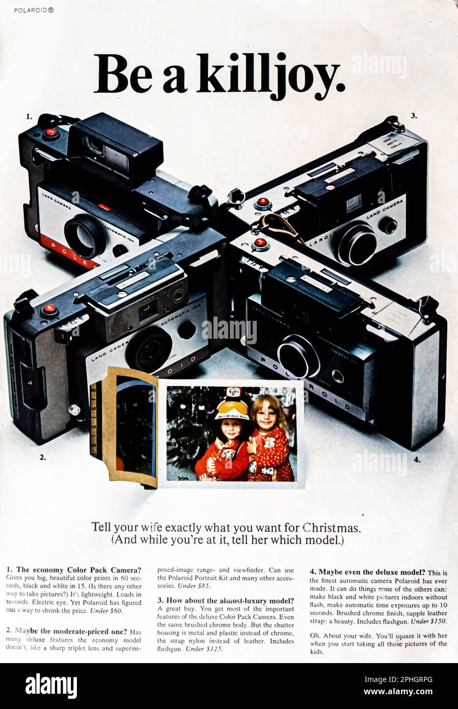 Polaroid color cameras - Christmas gifts with prices advert in a Natgeo ...