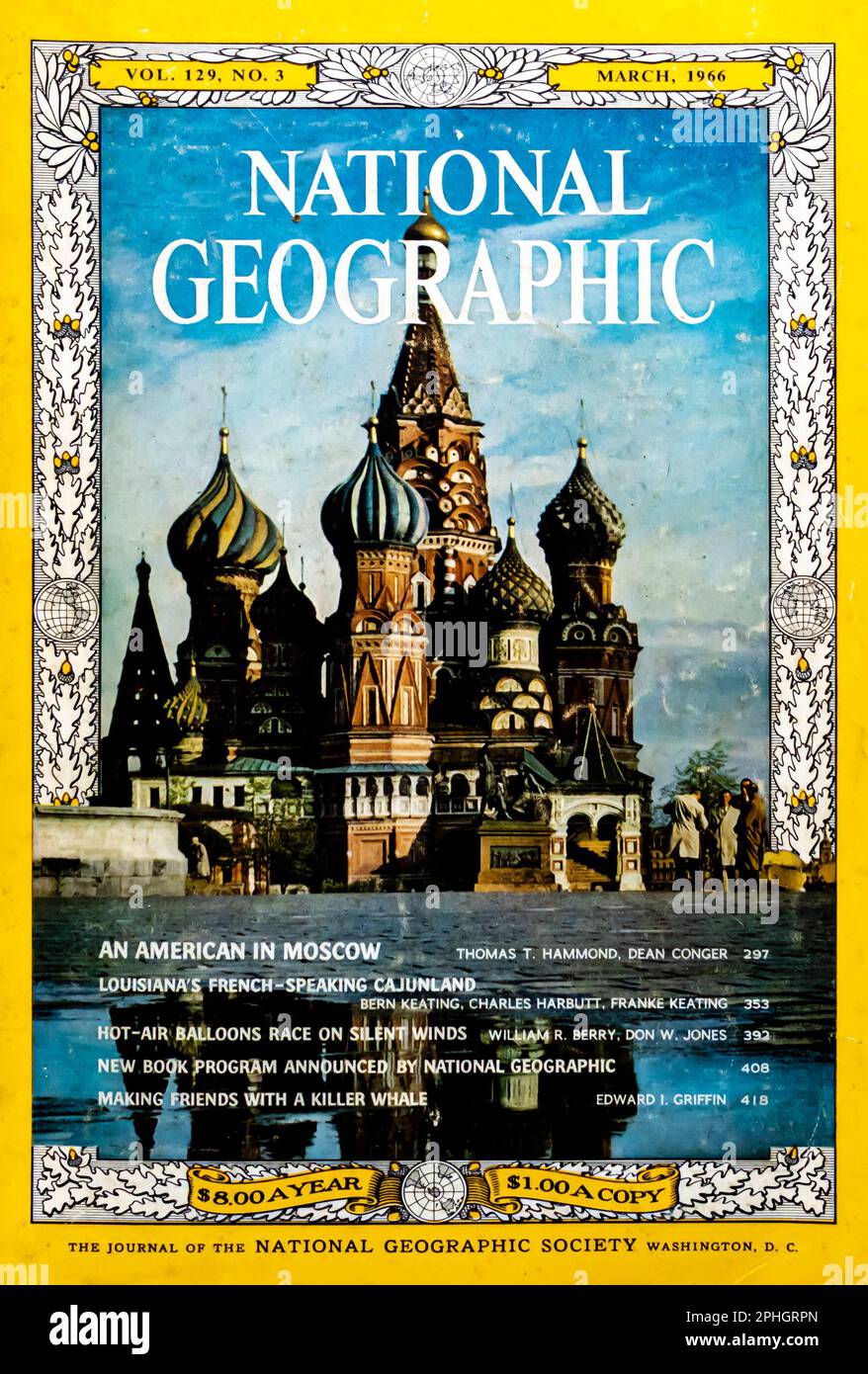 National Geographic magazine cover March 1966 Stock Photo - Alamy