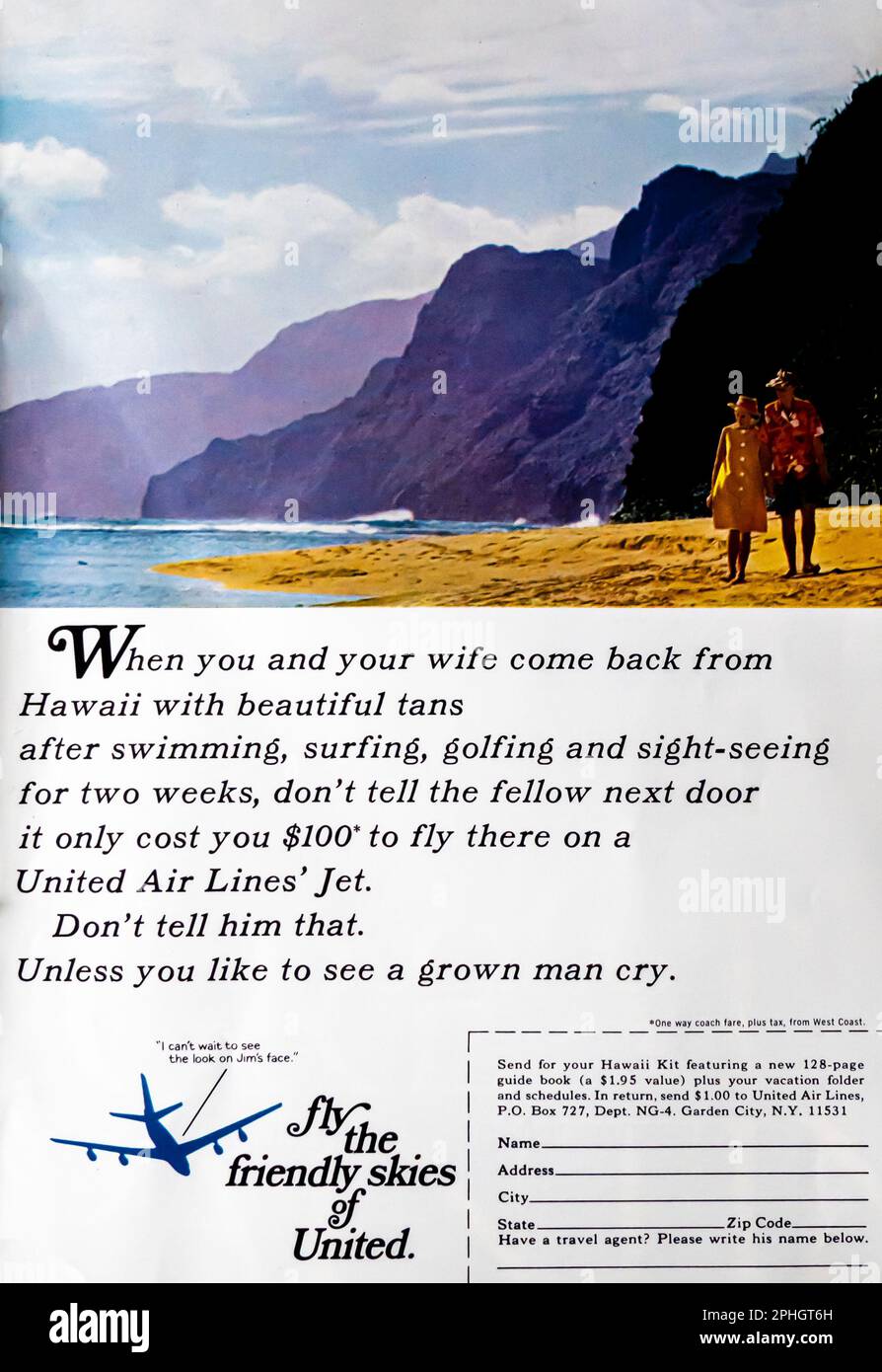 1960s magazine advertisement advertising tourism hi-res stock ...