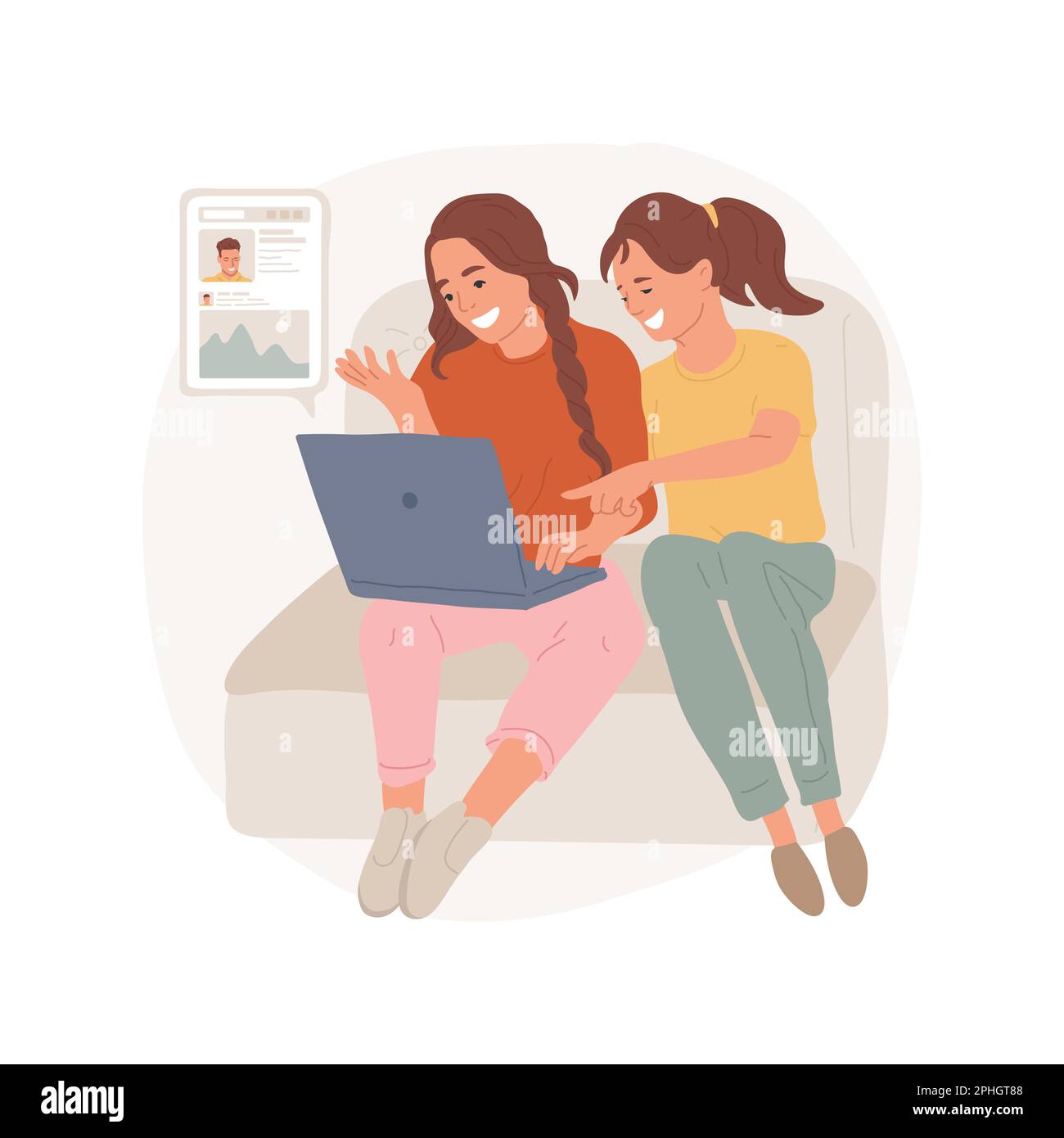 Discussing classmates isolated cartoon vector illustration. Teenage ...