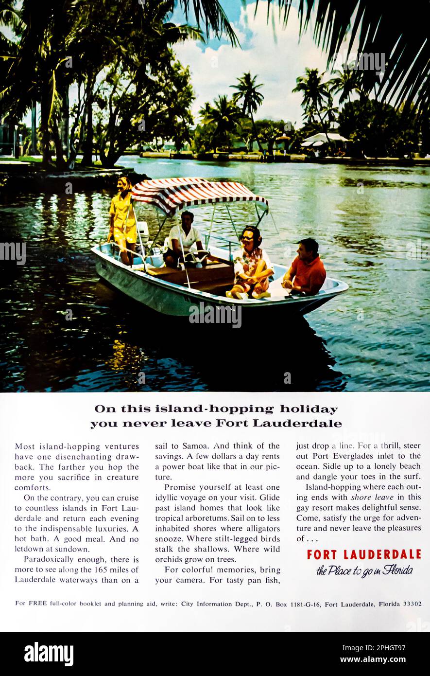 Fort Lauderdale Florida tourist destination advert in a Natgeo magazine ...