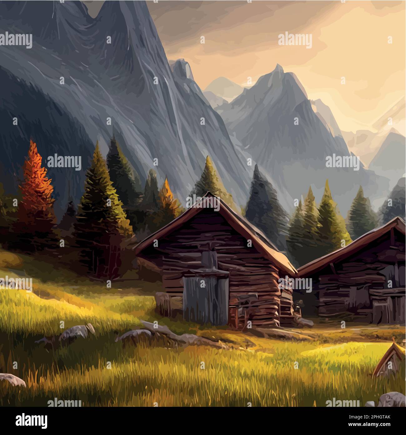 Evergreen tree farm Stock Vector Images - Alamy