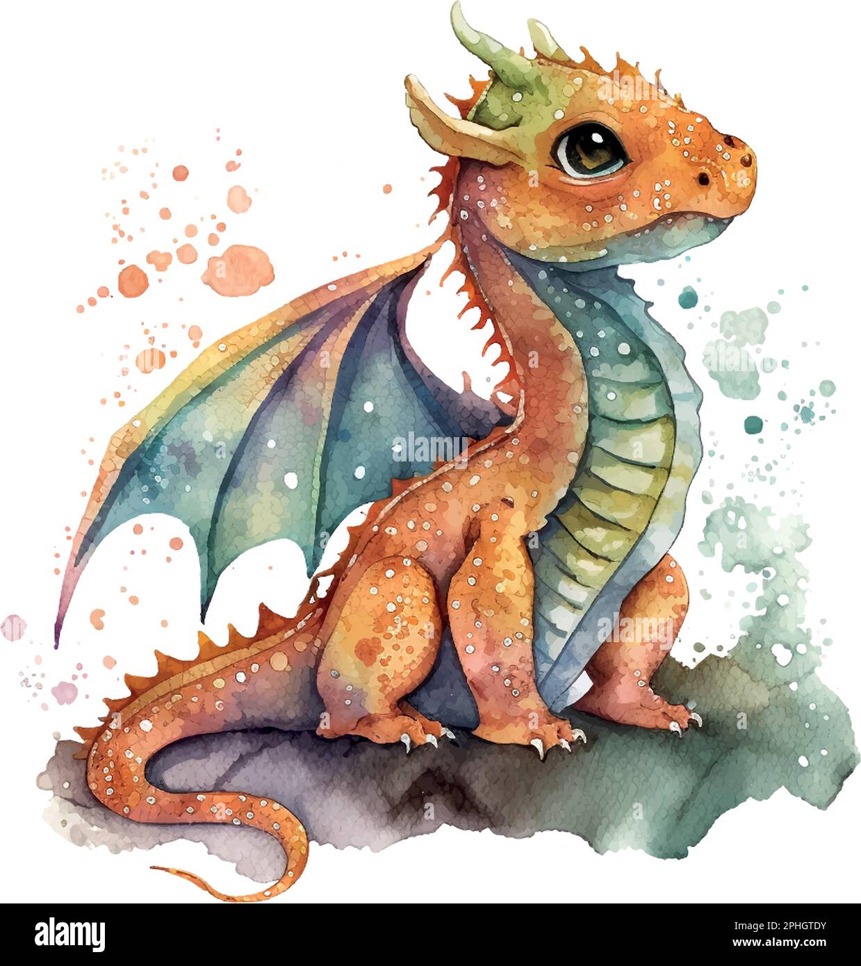 Cartoon Scary Dragons Breathing Fire