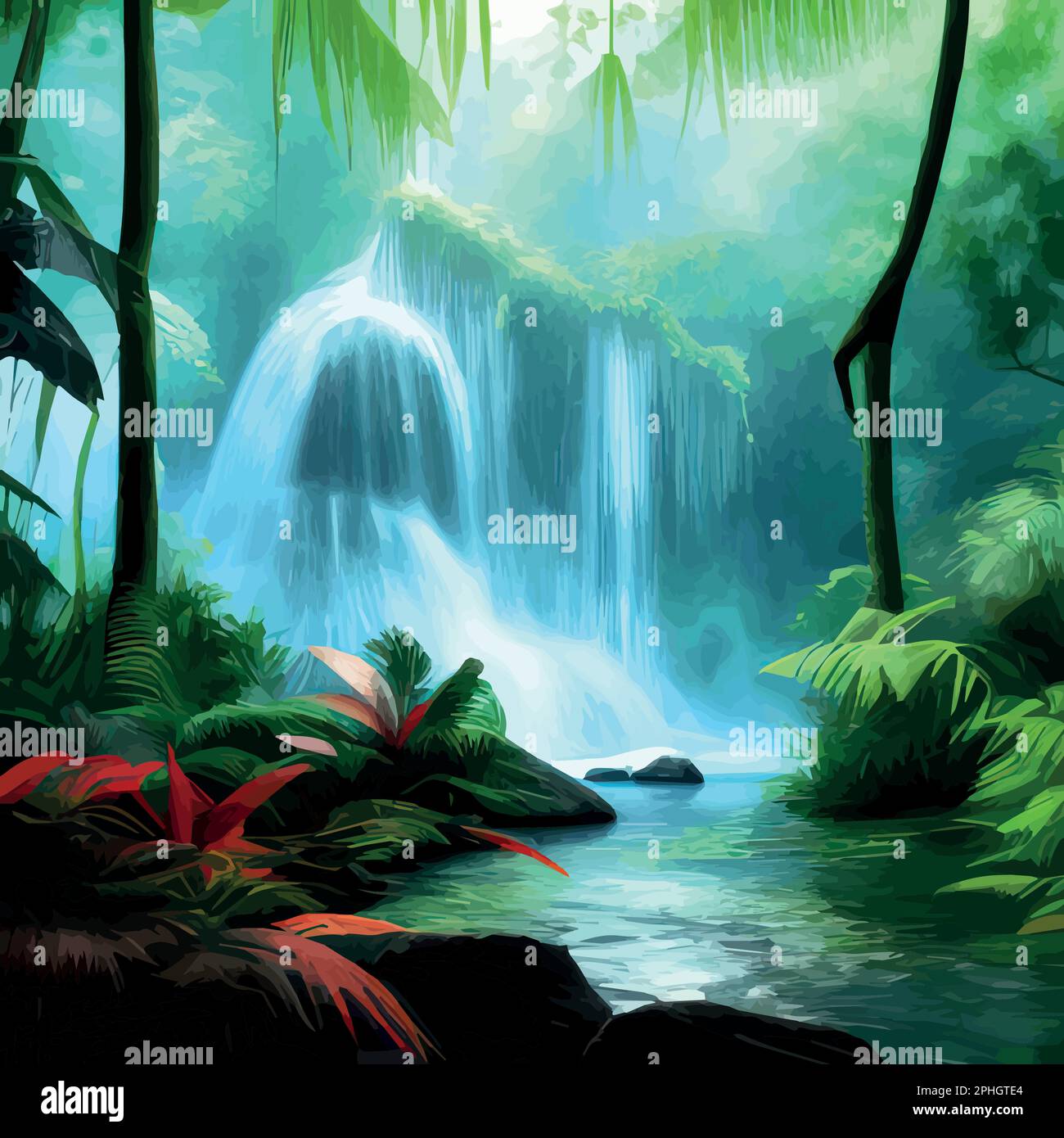 Magical waterfalls Stock Vector Images - Alamy