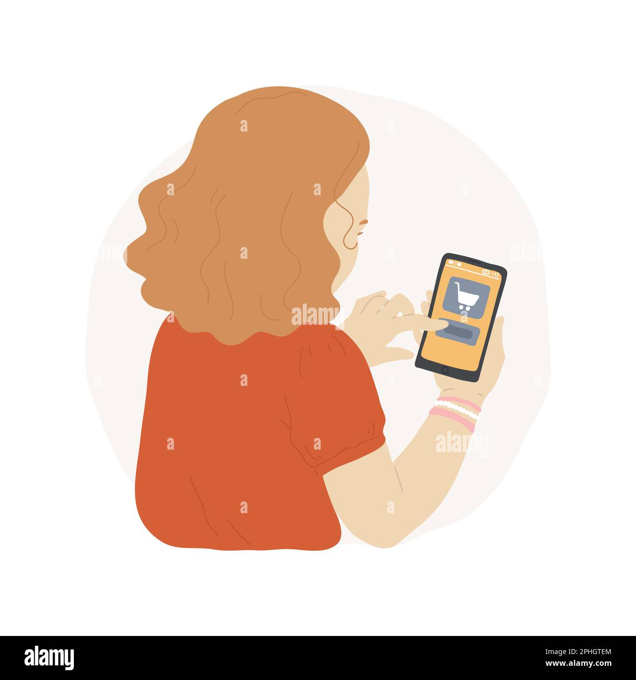 In-app purchase isolated cartoon vector illustration. Teen holding ...