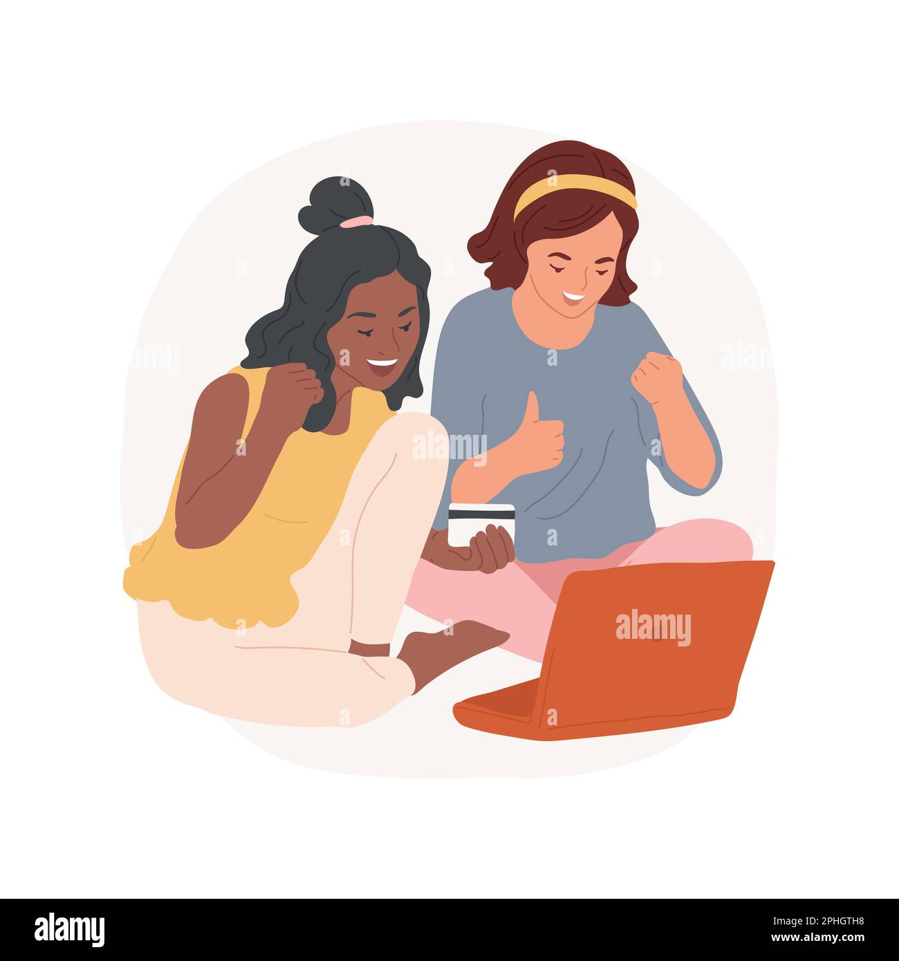 Lucky purchase isolated cartoon vector illustration. Smiling teenage ...