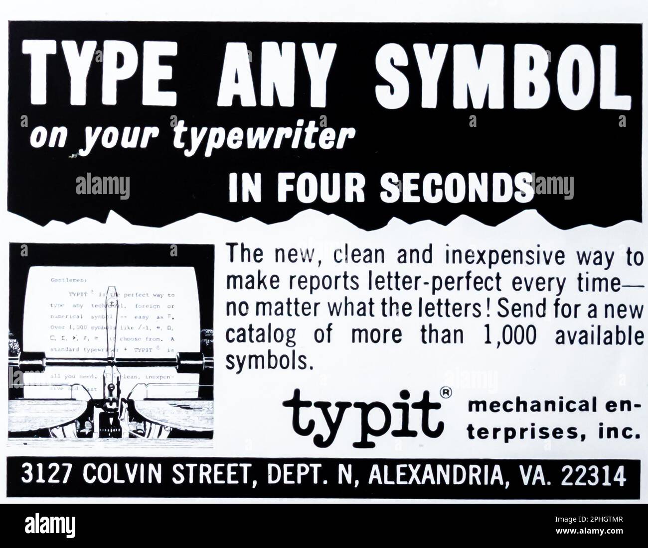Advertisement for typewriters hi-res stock photography and images - Alamy