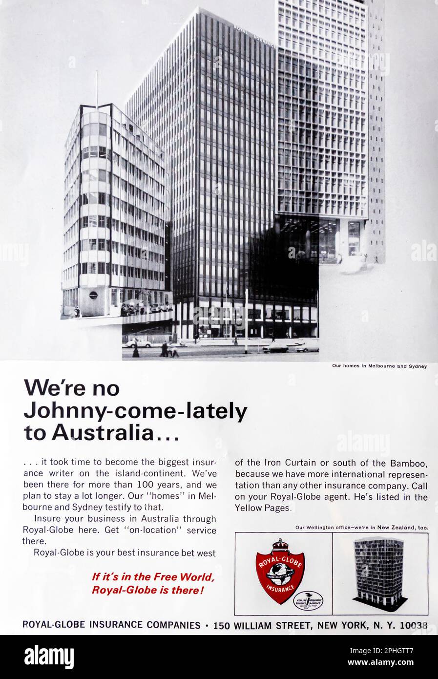 Royal-Globe insurance company advert in a Natgeo magazine September ...