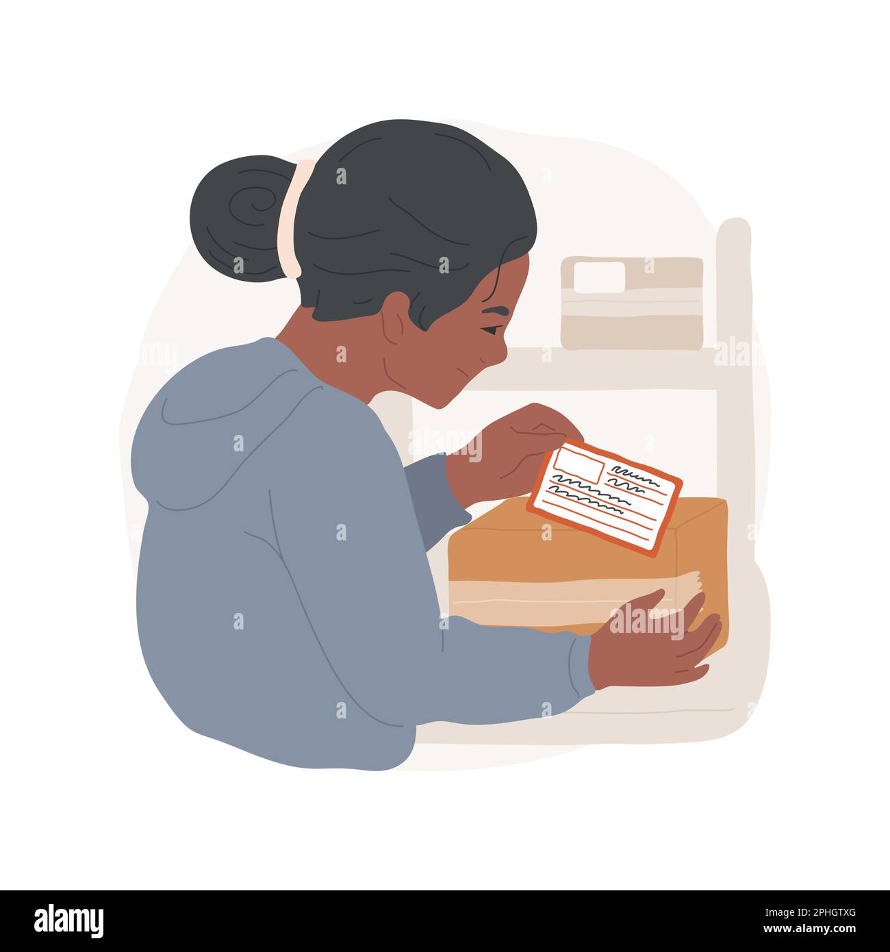 Print your return label isolated cartoon vector illustration. Return ...