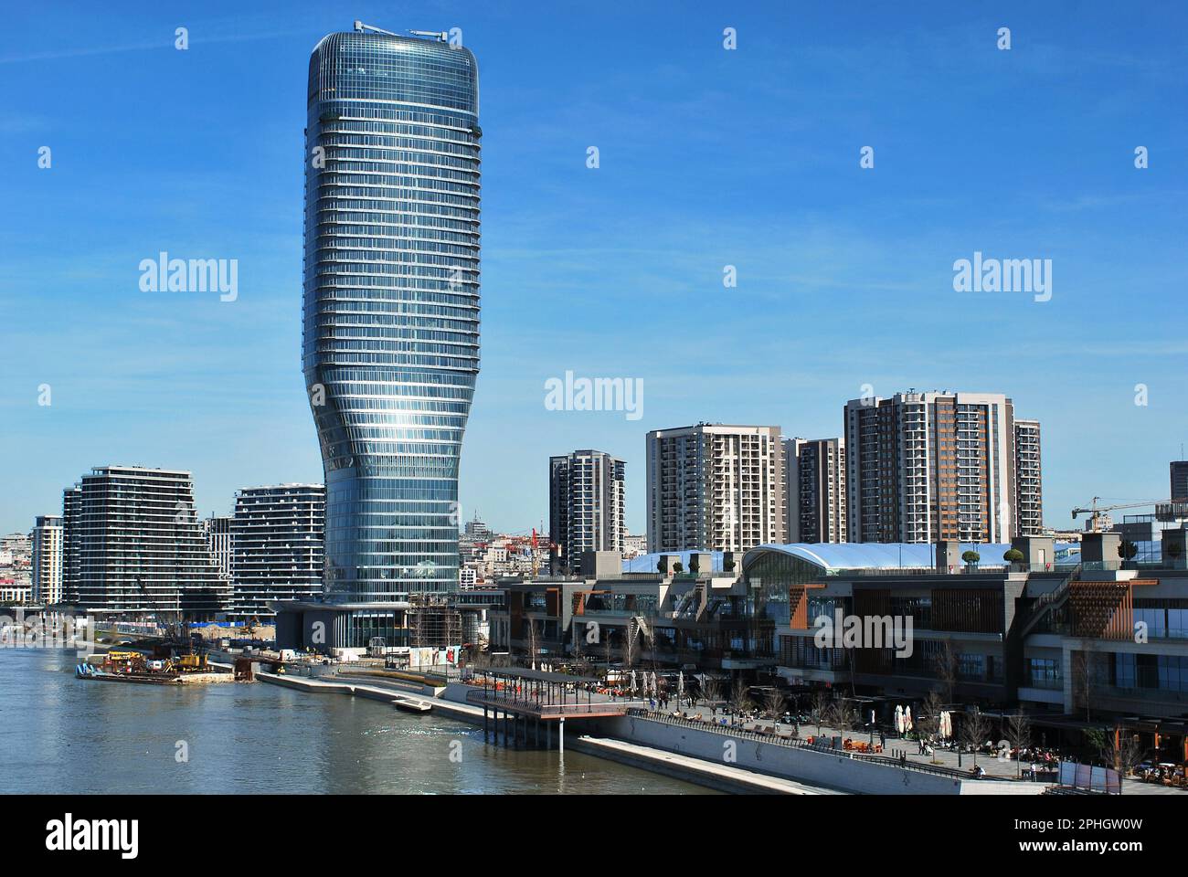 Waterfront of Belgrade city on the Sava river coast Stock Photo - Alamy