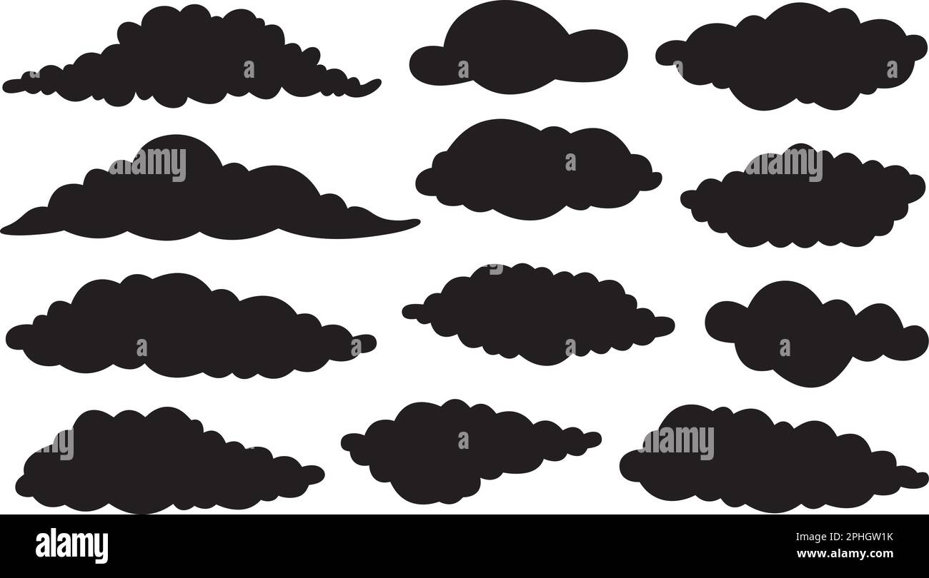 Group fluffy clouds isolated Stock Vector Images - Alamy