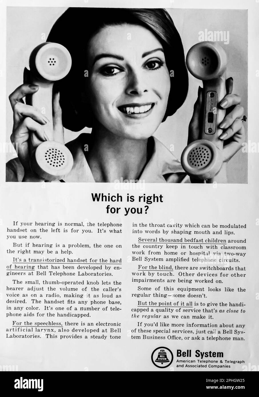 Bell system laboratories telephone handsets for speechless, blind ...