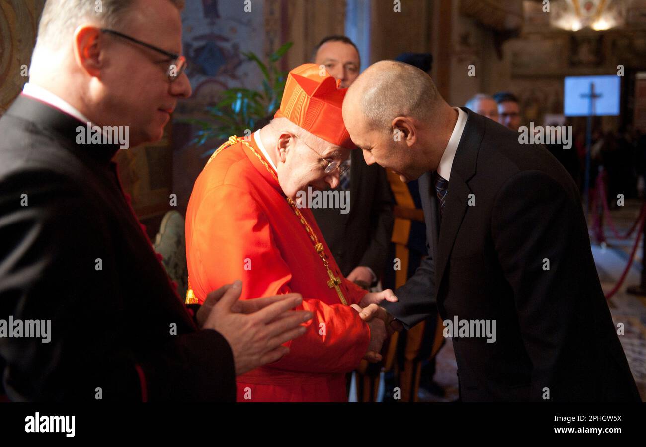 February 14, 2015 Cardinal Karl-Josef Rauber receives congratulations ...