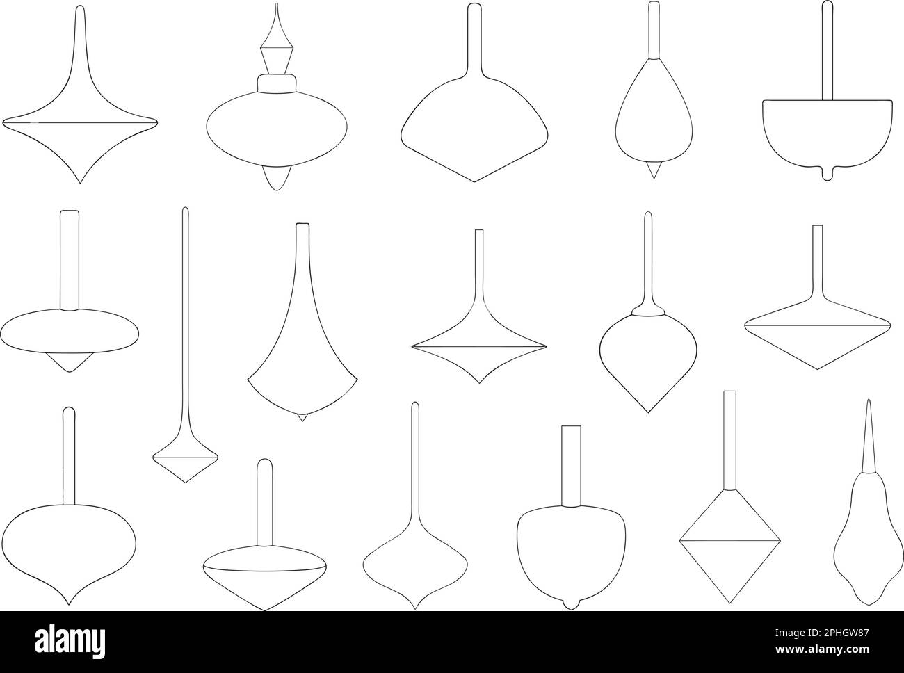 Collection of different spinning tops isolated on white Stock Vector ...