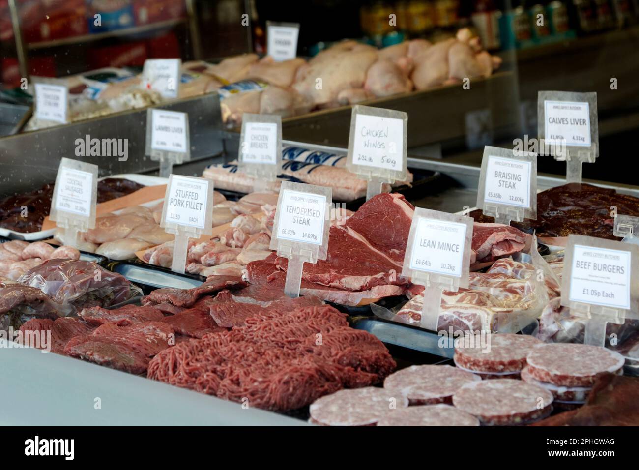 Butchers shop window uk hi-res stock photography and images - Alamy