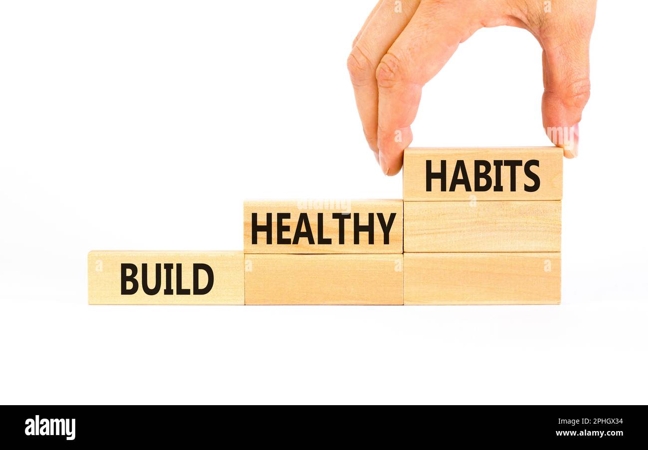 Motivation and Build healthy habits symbol. Concept words Build healthy ...