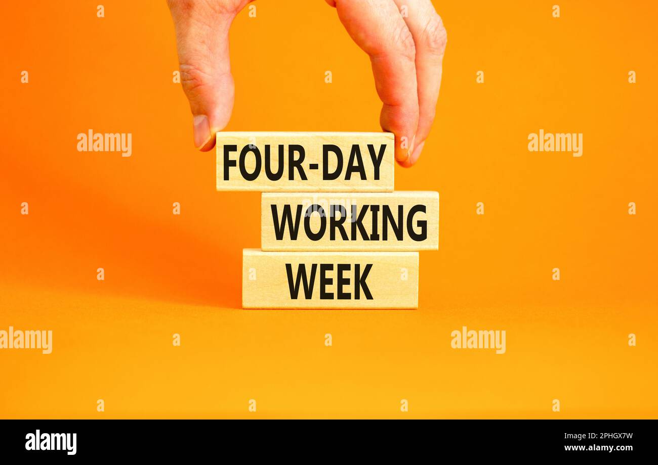 Four-day working week symbol. Concept words Four-day working week on ...