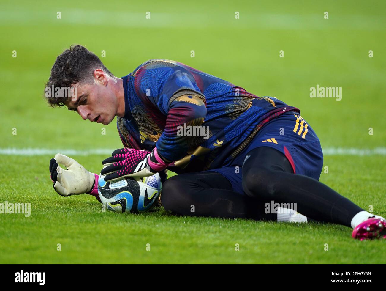 Spain goalkeeper Kepa Arrizabalaga warming up ahead of the UEFA Euro ...