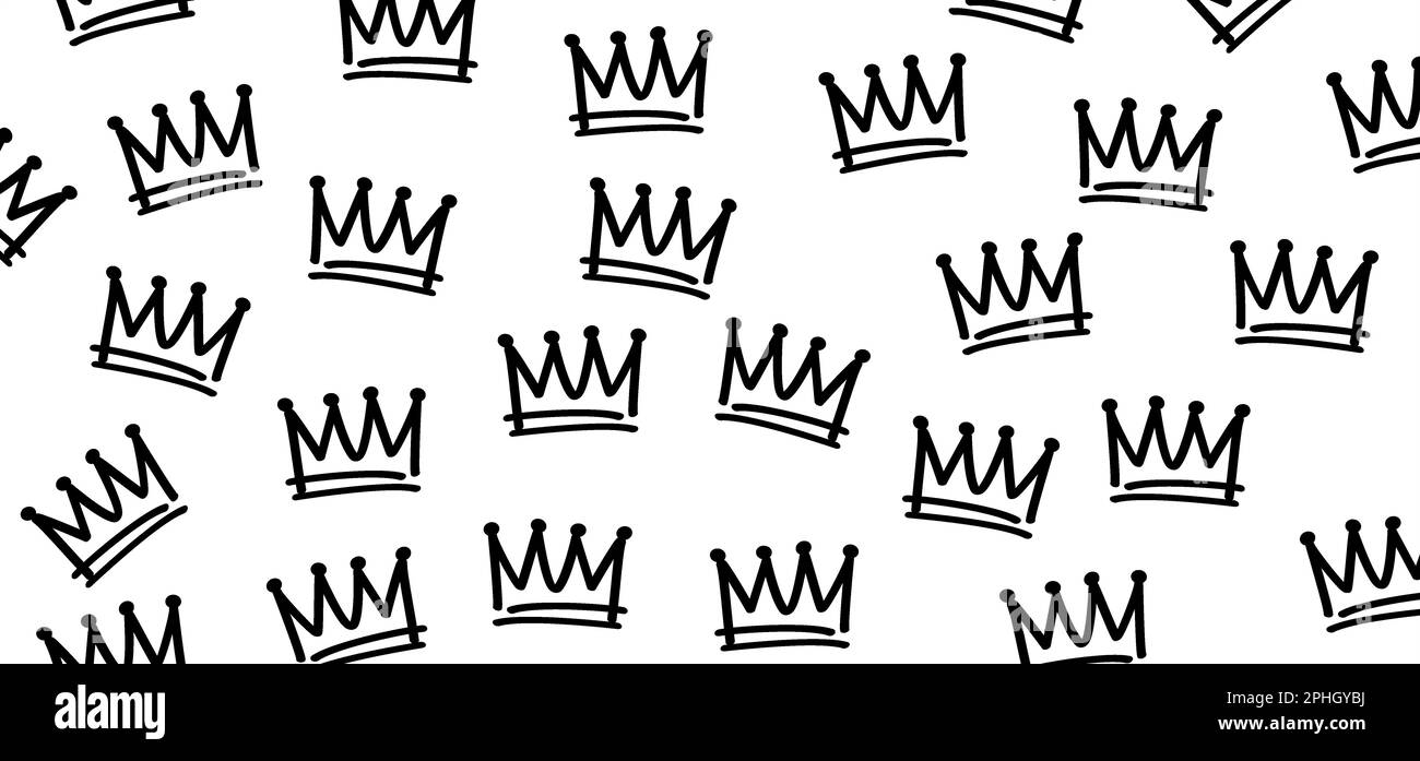 Cartoon sketch crown. Graffiti crown icon, Queen or king crowns. Royal ...