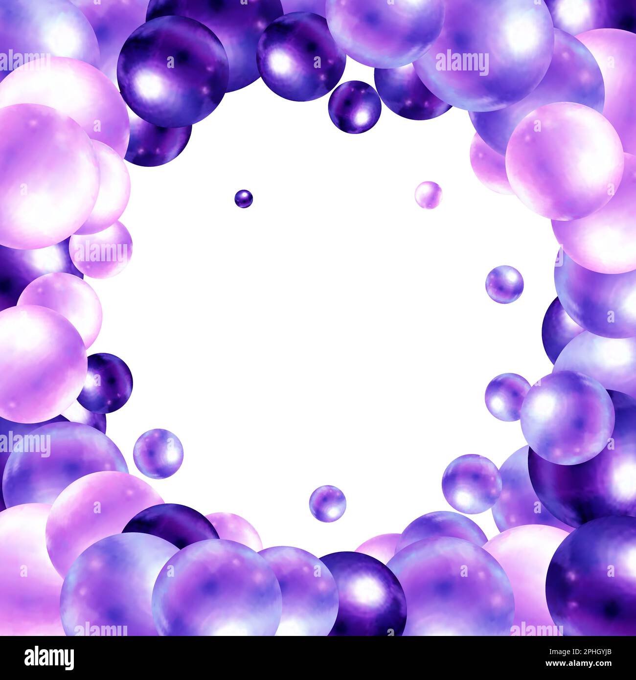 Background with color balls, blur effect. 3d round spheres. Geometric ...
