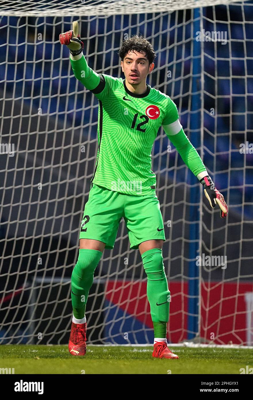 Turkey goalkeeper Jankat Yilmaz in action during the UEFA U19 European ...