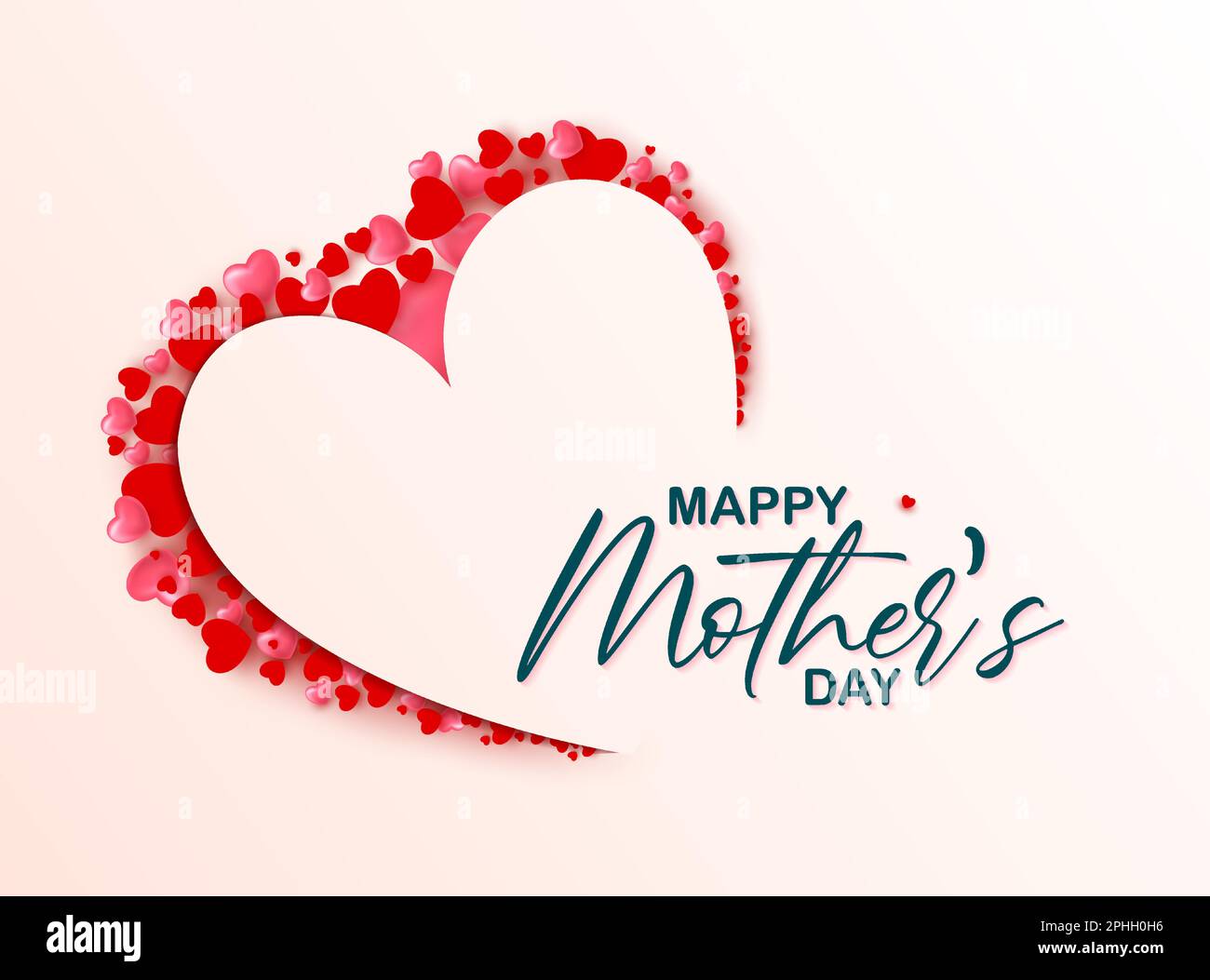 Happy mothers day card background with hearts Stock Vector Image & Art ...