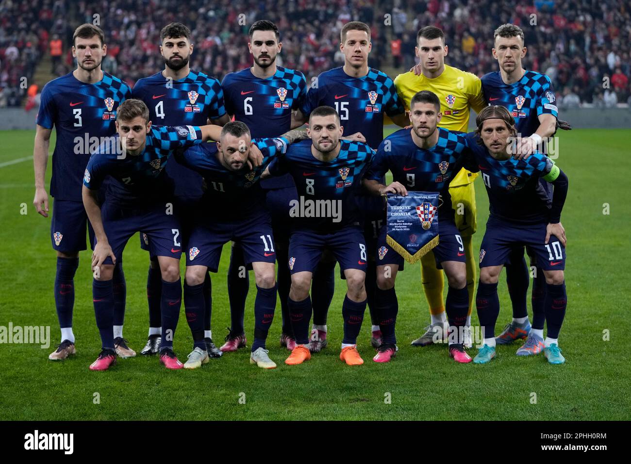 Croatia squad pose before the Euro 2024 group D qualifying soccer match ...