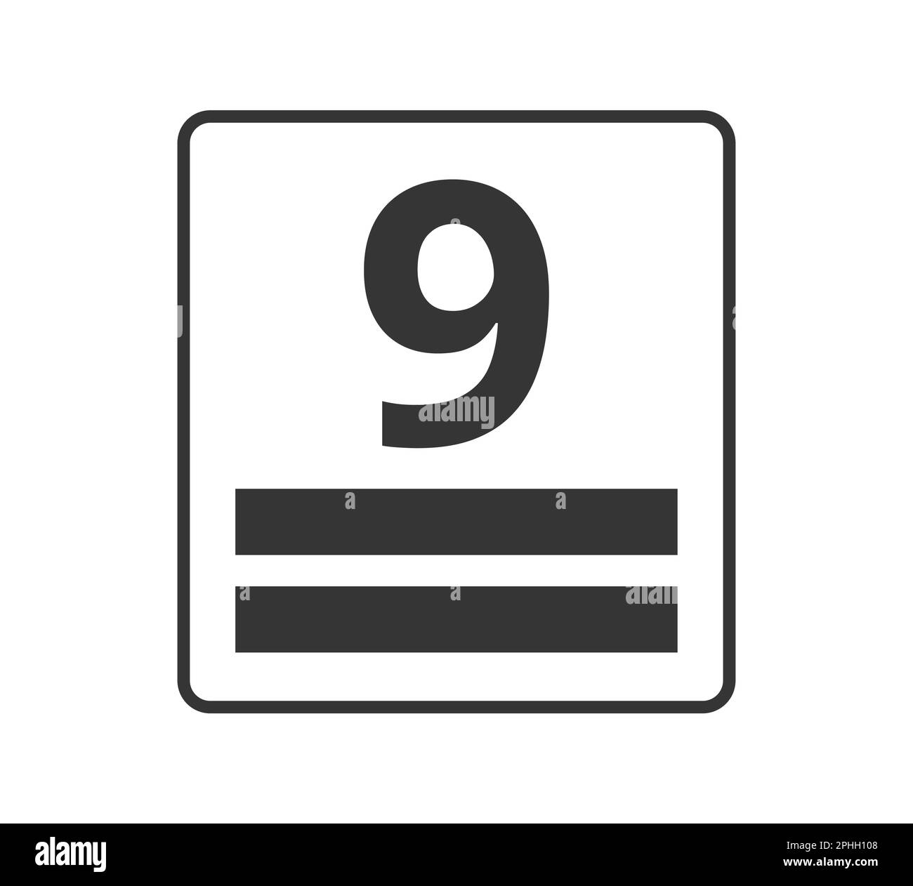 Monochromatic stacking height, number 9. Concept of packaging Stock ...