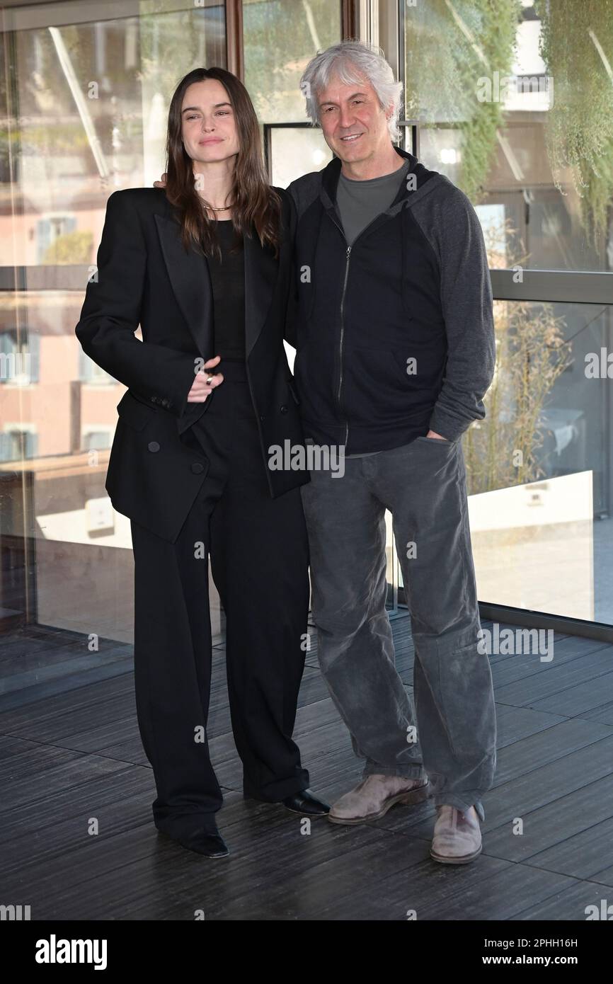 Rome, Italy. 28th Mar, 2023. Kasia Smutniak (L) and Domenico Procacci ...