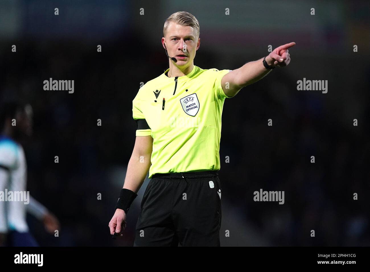 Referee Adam Ladeback during the UEFA U19 European Championship Elite ...