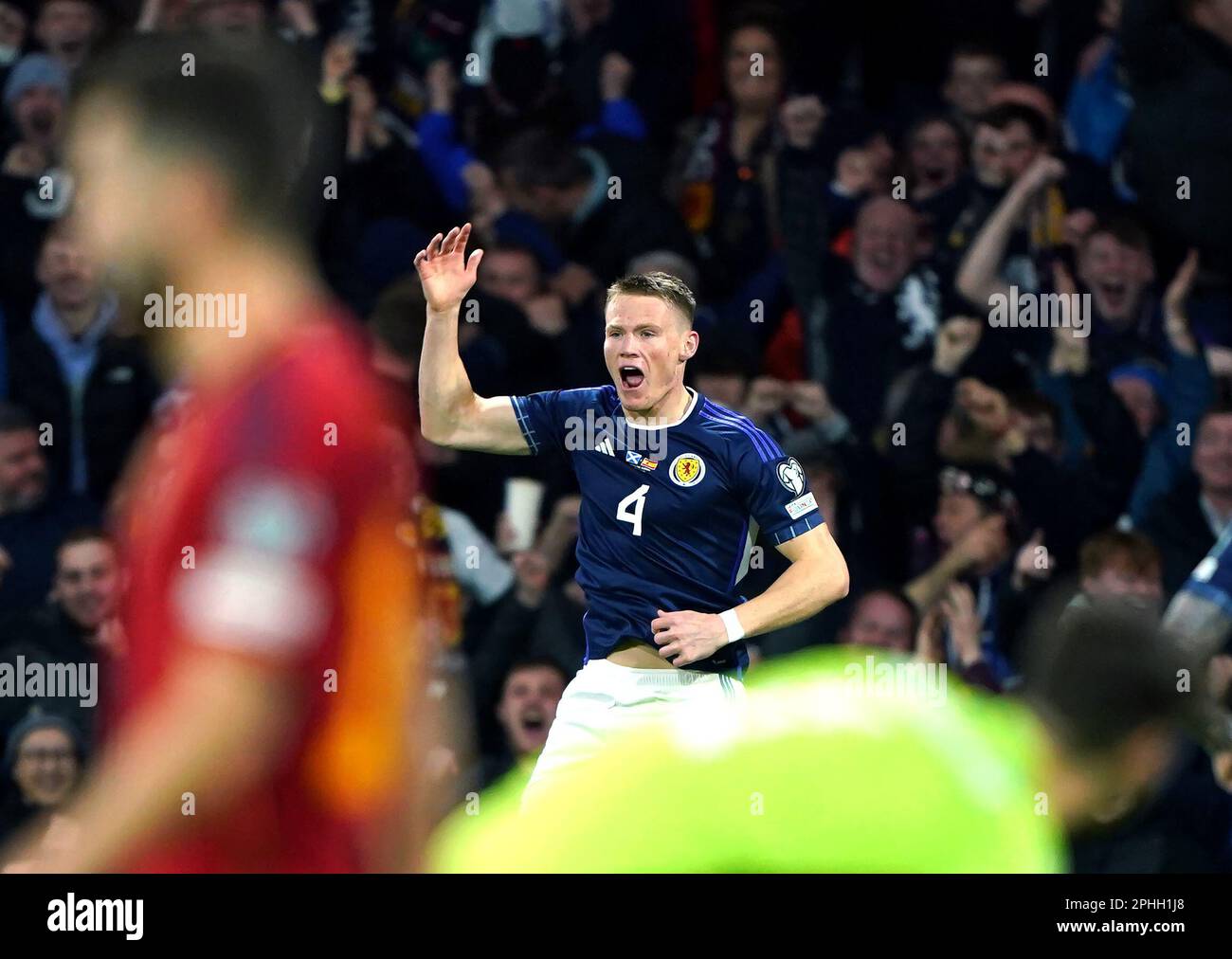 Scotland's Scott McTominay celebrates scoring their side's first goal ...