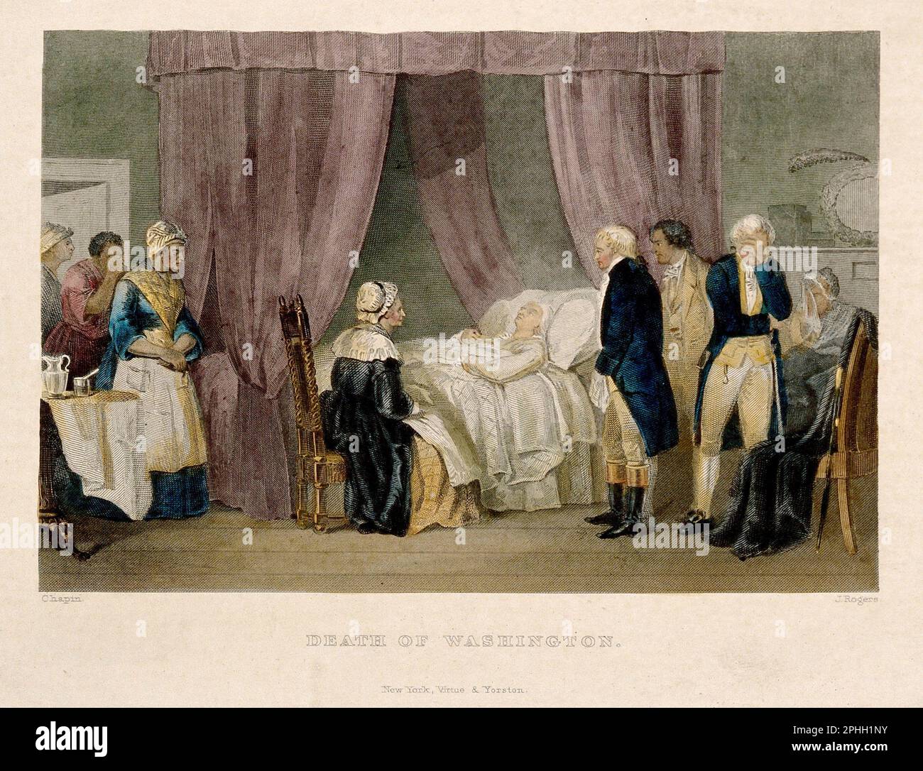 The death of George Washington in 1799, vintage colour engraving from 1799 Stock Photo - Alamy