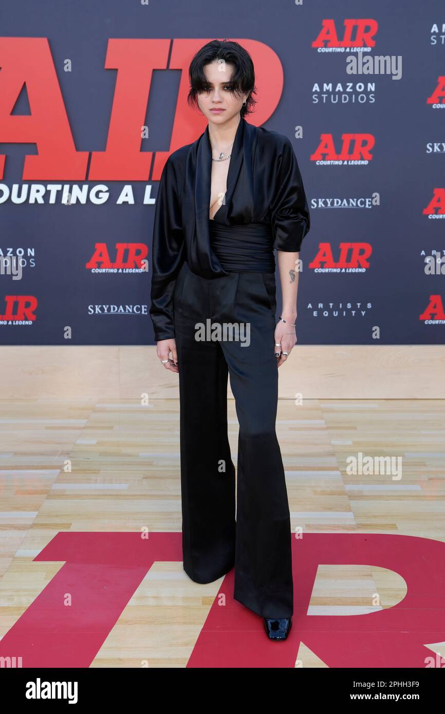 Sasha Calle arrives at the world premiere of "Air" on Monday, March 27 ...
