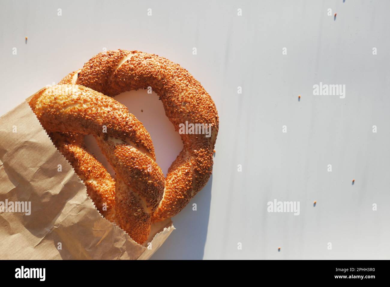 Turkish Bagel Simit on white background Stock Photo - Alamy