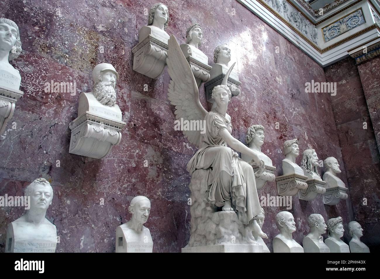 Marble statues, main hall, Walhalla (memorial), hall of fame, that ...
