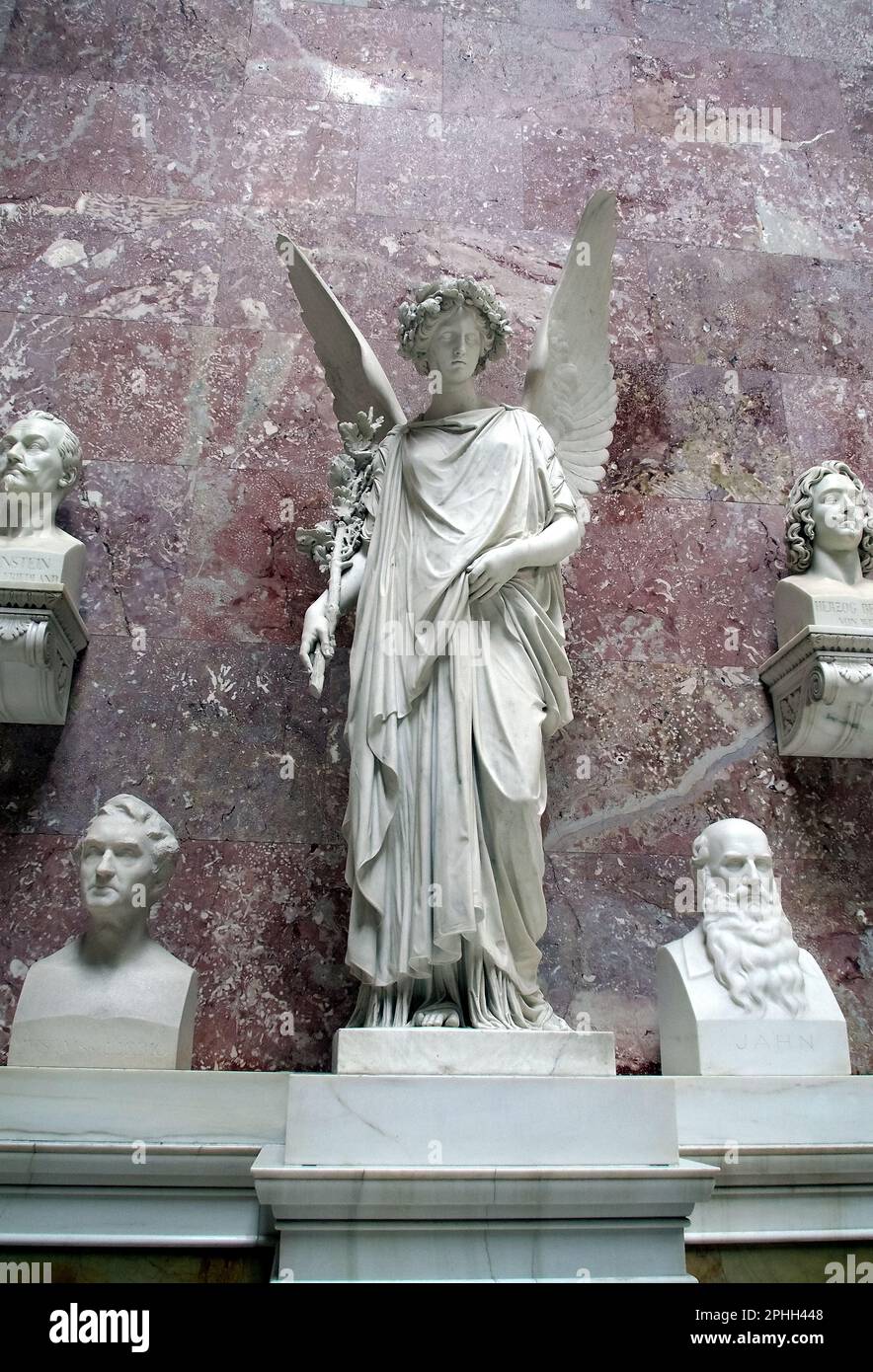 Marble statues, main hall, Walhalla (memorial), hall of fame, that ...