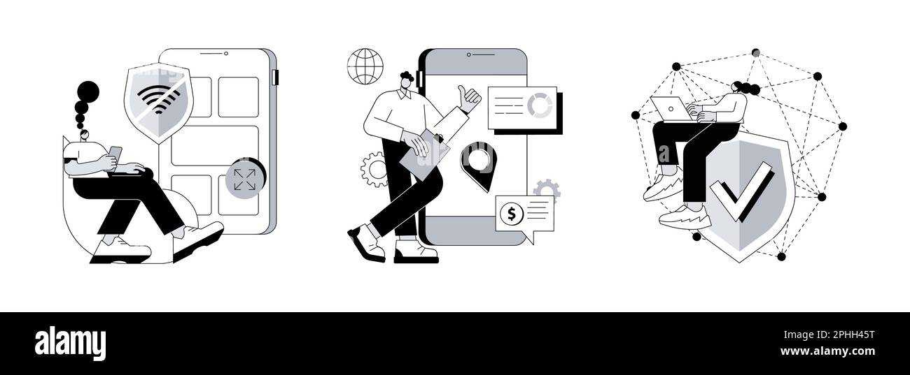 Mobile app development abstract concept vector illustration set ... Mobile app development abstract concept vector illustration set ...