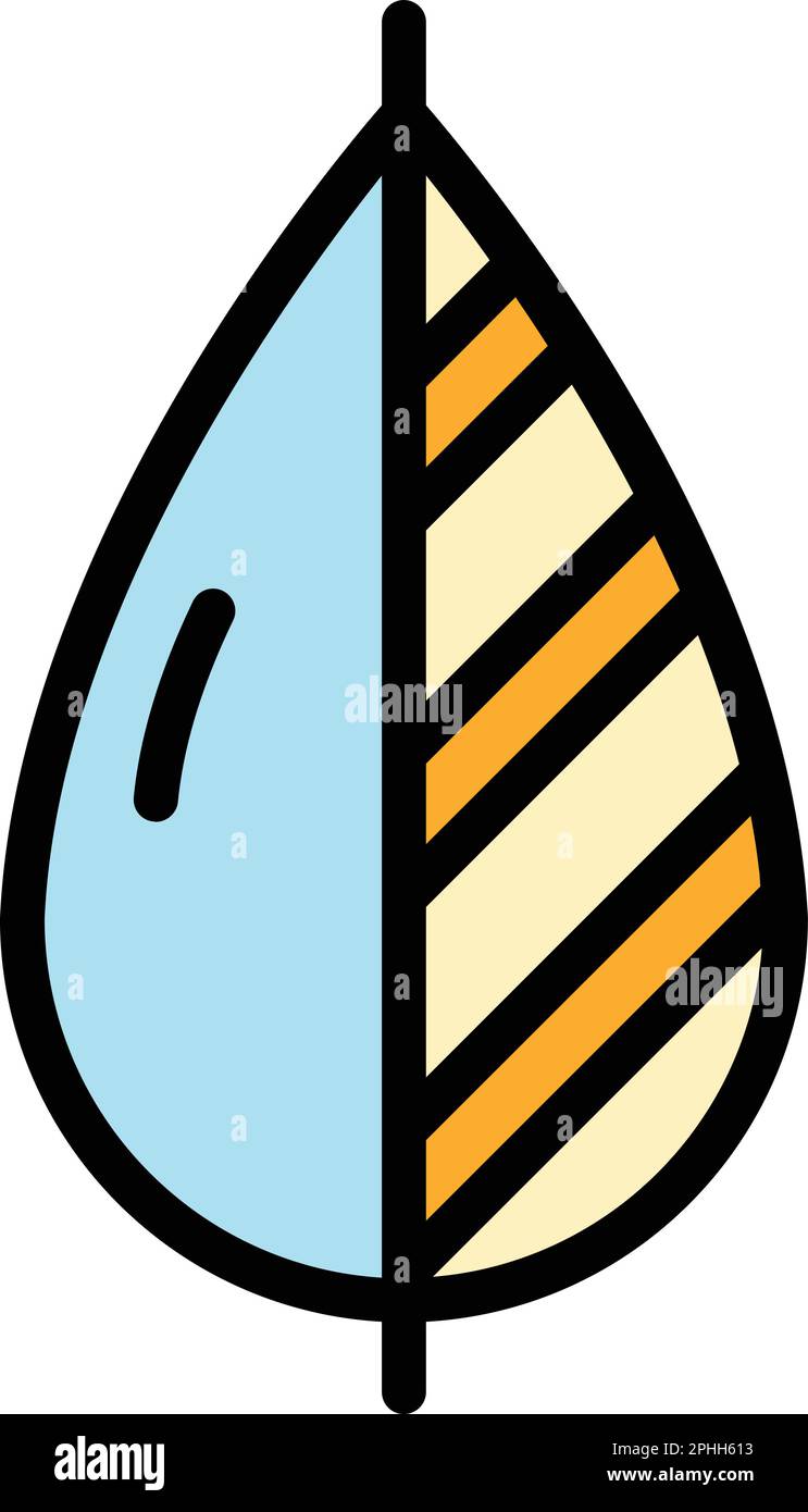 Leaf water drops icon. Outline Leaf water drops vector icon for web ...