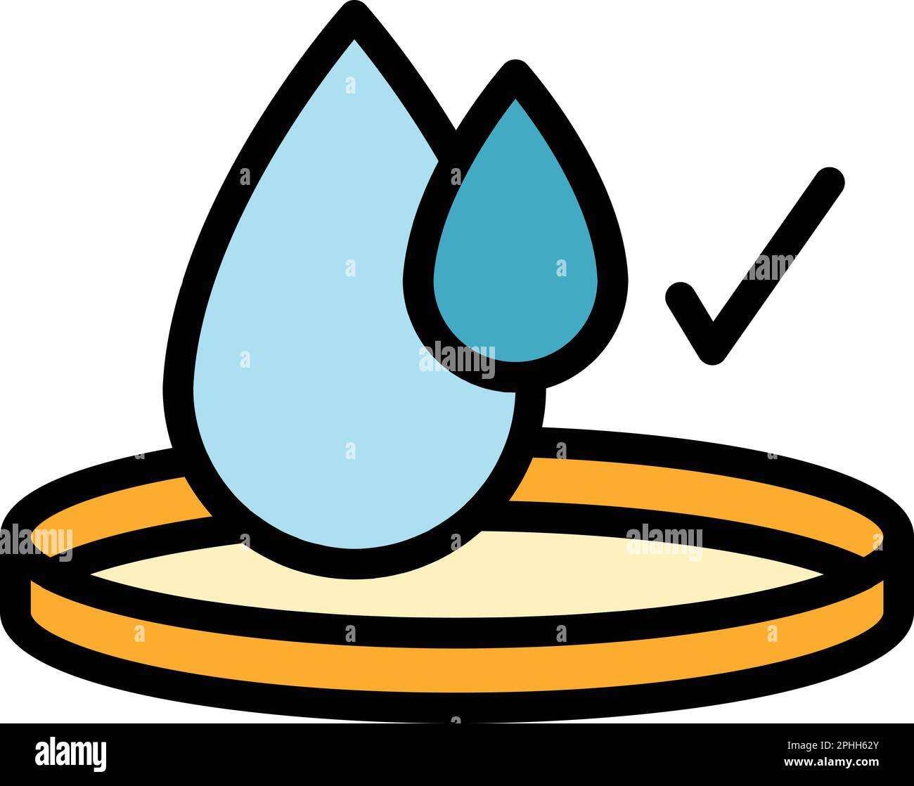 Check drop water icon. Outline Check drop water vector icon for web ...