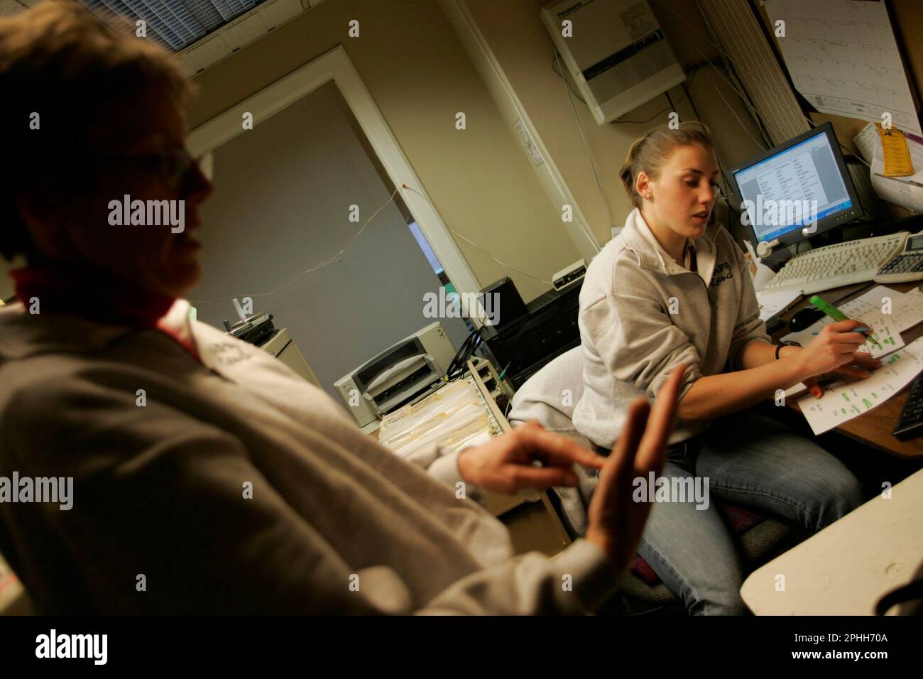 maraallen 075 ls.JPG Mara Allen (right) talks w/ her mother, Sara Moore ...
