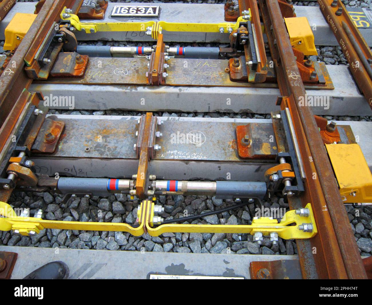 Railway track engineering in the UK Stock Photo - Alamy