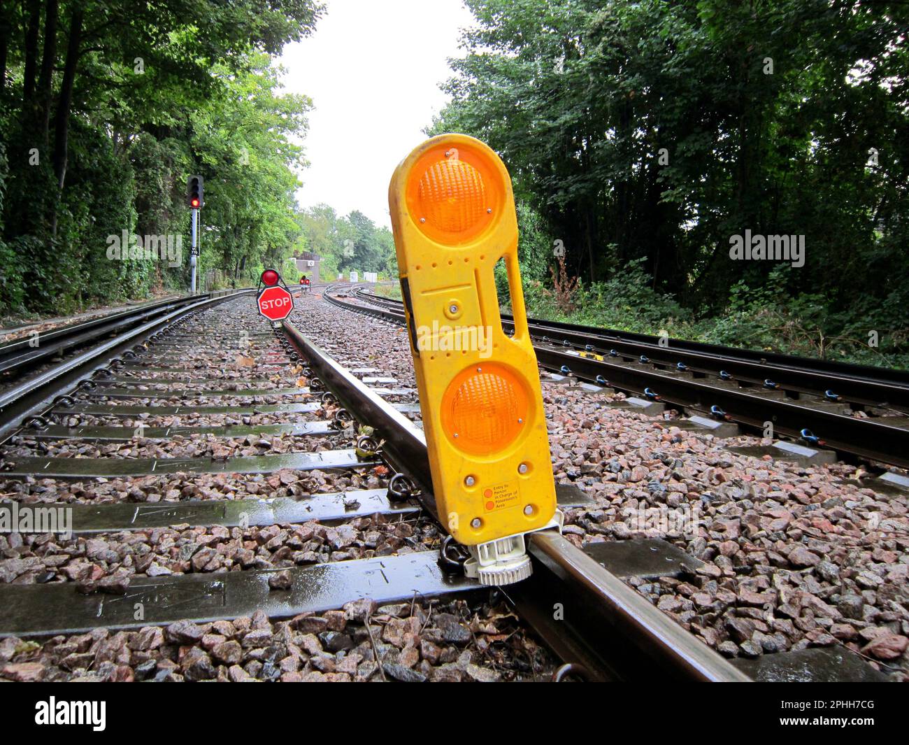 Railway track engineering in the UK Stock Photo - Alamy