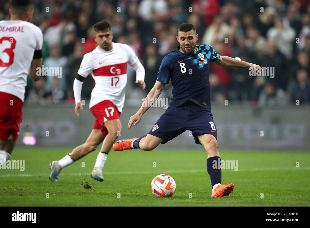 BURSA, TURKEY - MARCH 28: Mateo Kovacic of Croatia with the ball during ...
