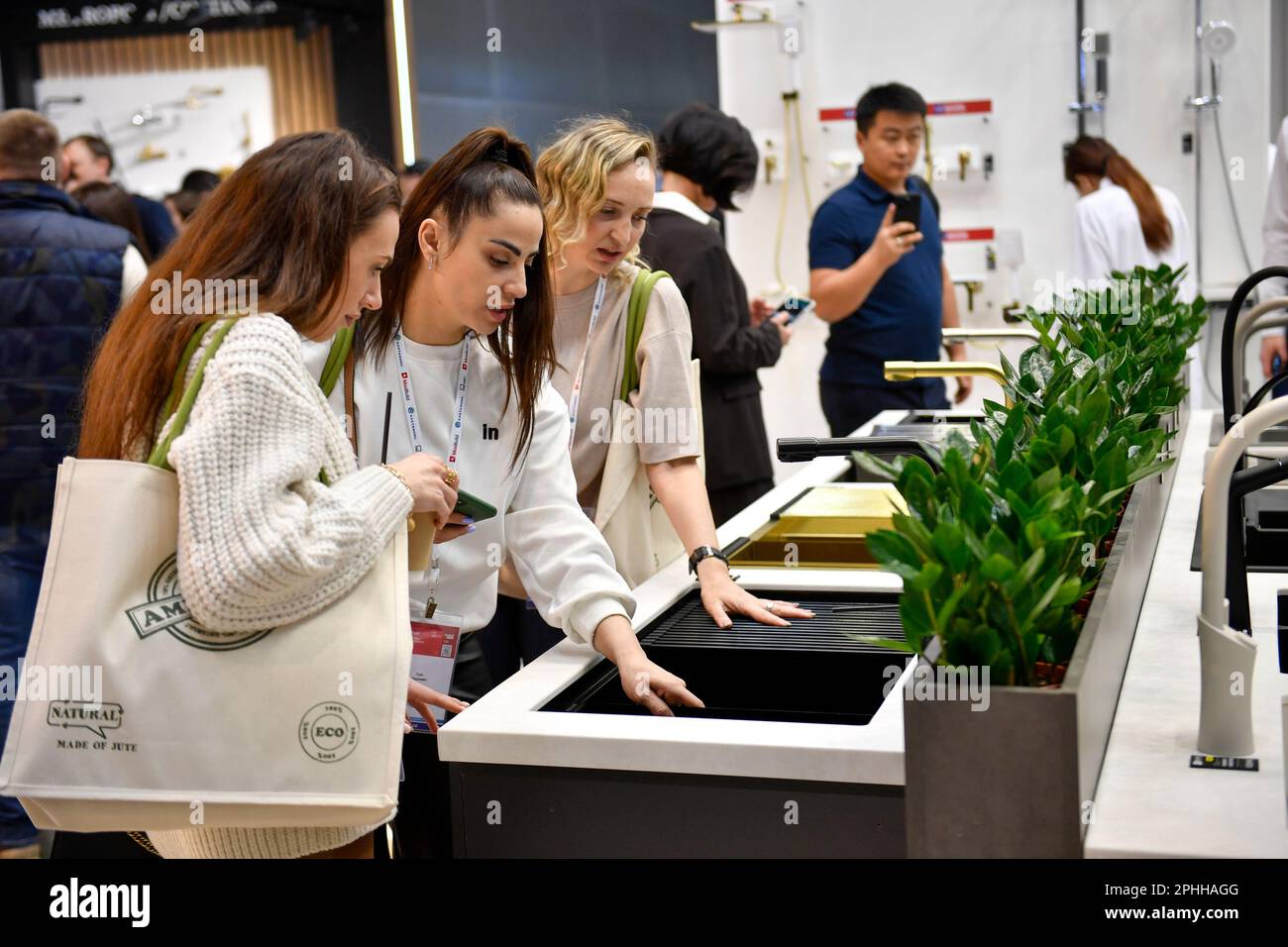 Moscow, Russia. 28th Mar, 2023. People visit MosBuild, the 28th ...