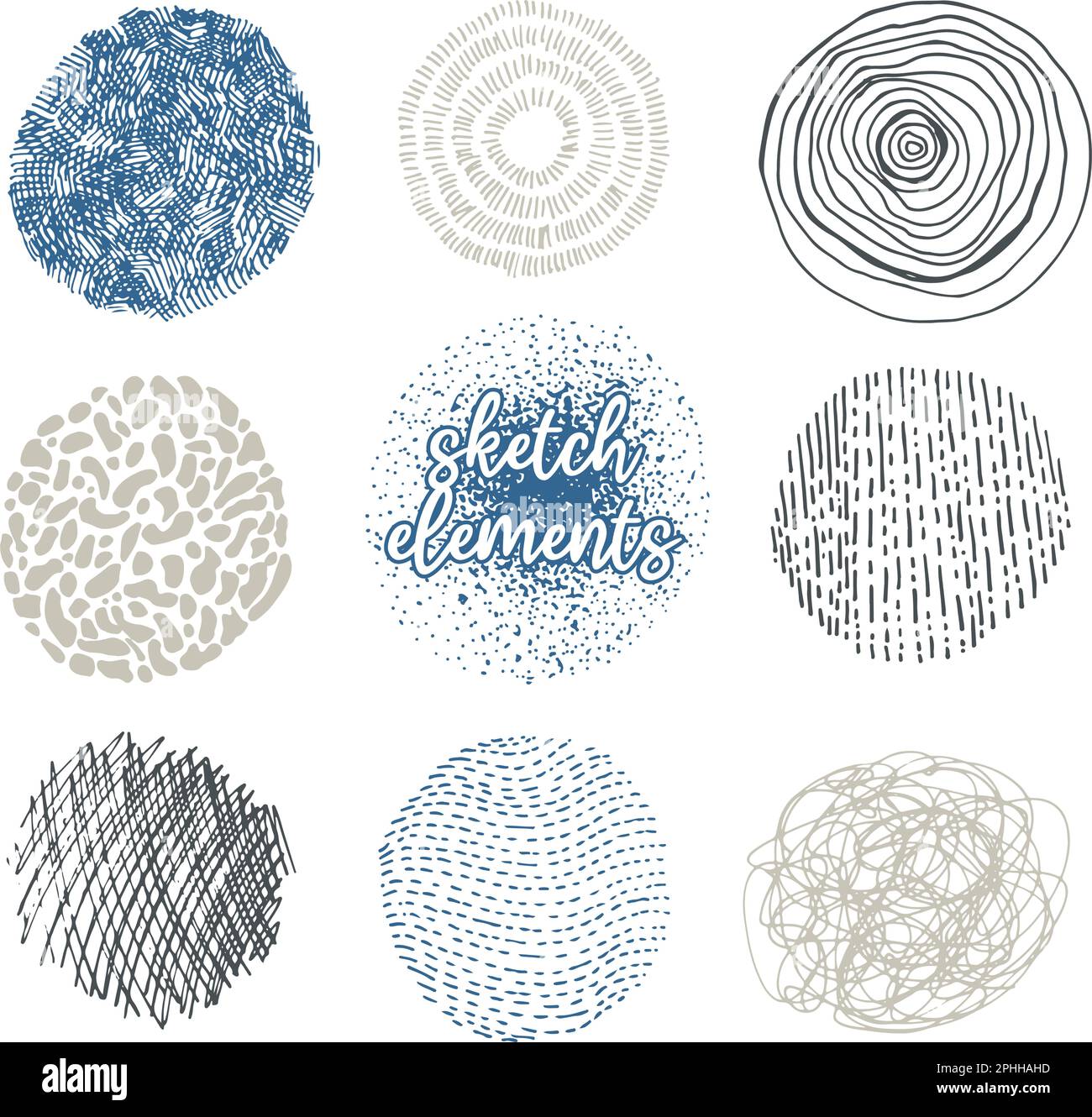 set of hand-drawn circles, elements for design, vector. scribble shapes. concepts for graphic ...