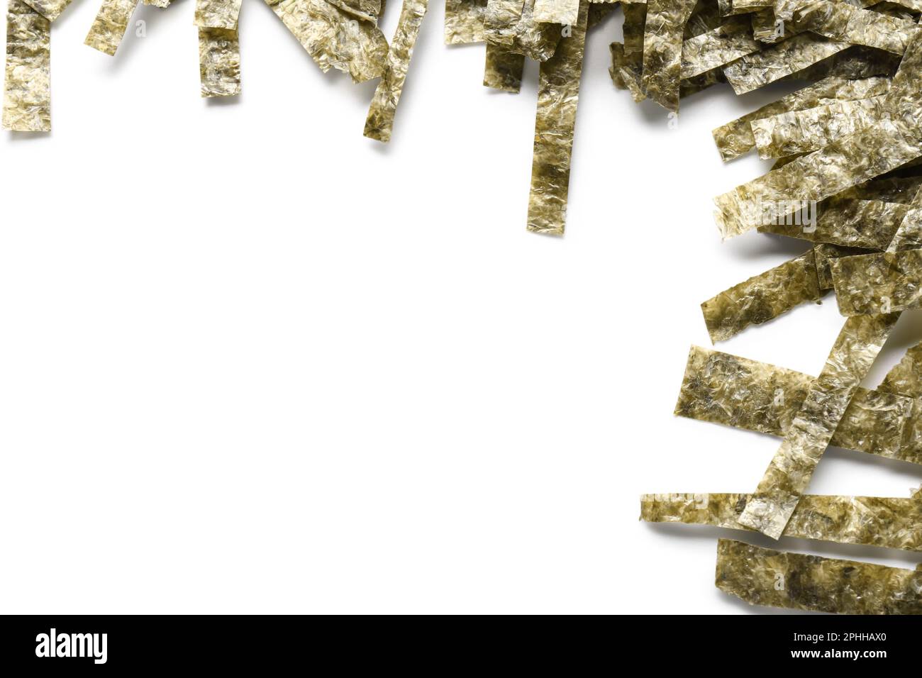 Cut nori sheets isolated on white background, closeup Stock Photo - Alamy