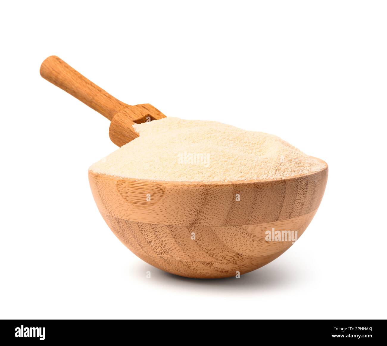 Bowl uncooked organic semolina Cut Out Stock Images & Pictures - Alamy